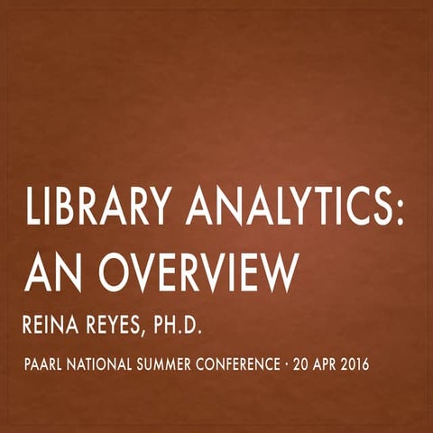Library Analytics: an Overview | PDF
