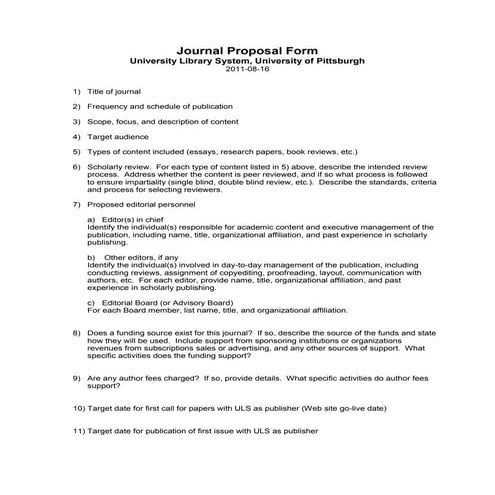 Library as publisher handout 3-journal proposal-form | PDF