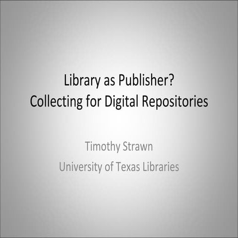 Library as Publisher | PPT