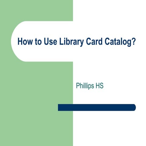 Library card catalog slides | PPT