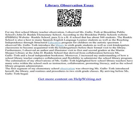 Library Essays | PDF