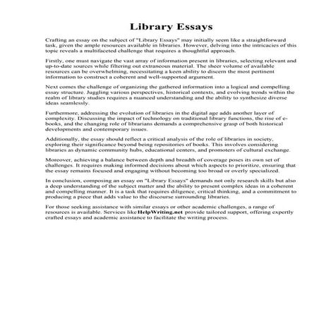 Library Essays | PDF