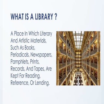 Library building, furniture, Equipment and its standards | PPTX