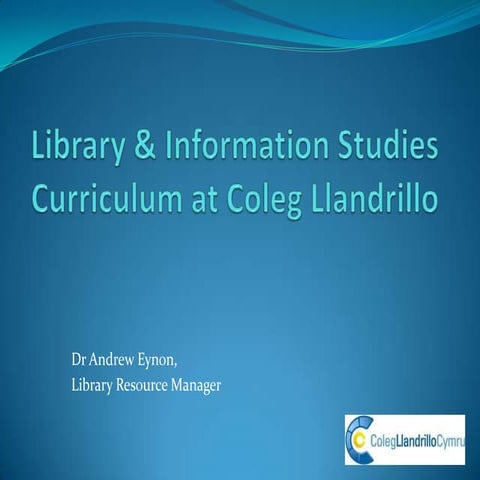CDG Wales Managing Your Career Library & Information Studies Curriculum ...