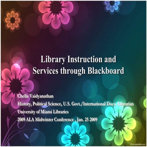 Library Instruction and Services through Blackboard | PPT