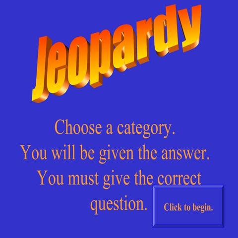 Jeopardy Library Fourth Grade | PPT