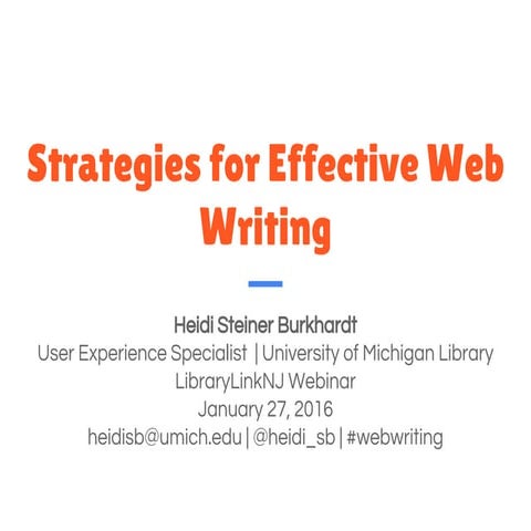 Strategies for Effective Web Writing | PPT