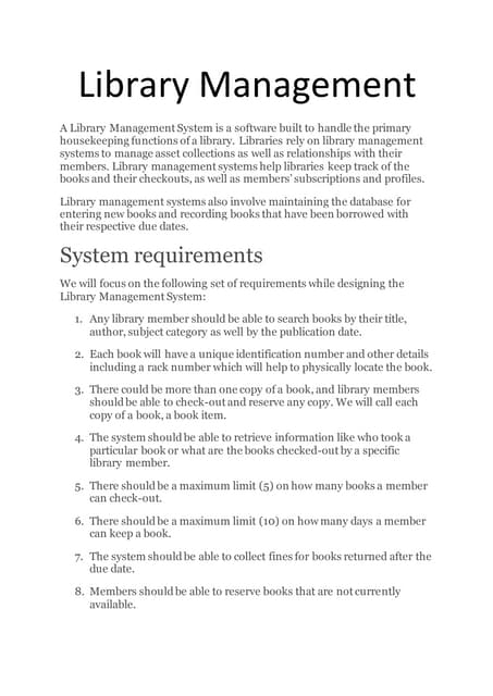 Library Management system | PPTX