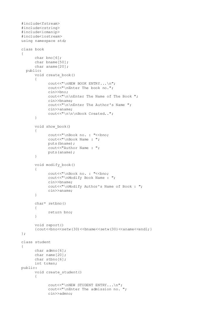 Library management system code