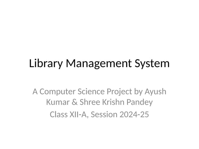 Python and MySQL Linking Class 12th Project File 23-24 | PDF