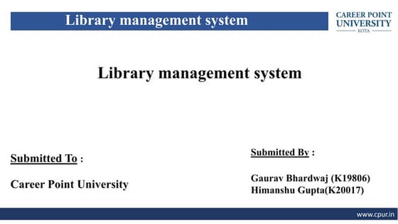 Software requirements specification of Library Management System | DOCX ...