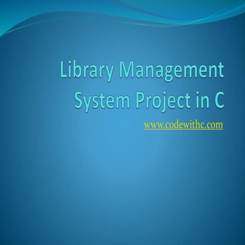 Library Management System Project In C Ppt 