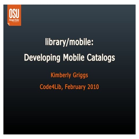 library/mobile: Developing Mobile Catalogs | PDF
