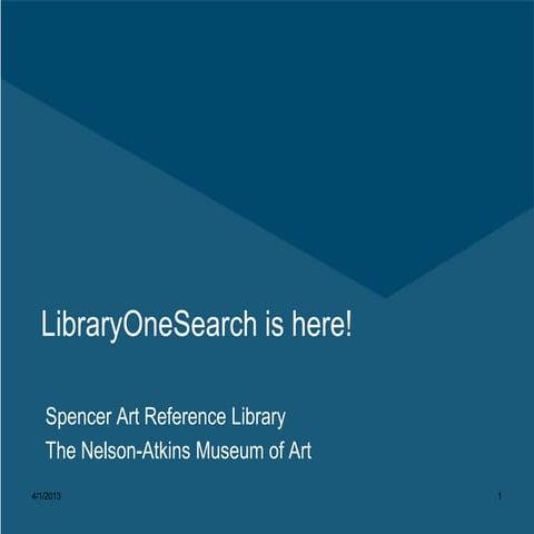 Library onesearch launch1 | PPT