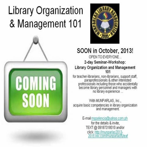 Library organization & management 101 | PPT
