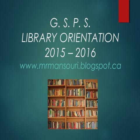 Library orientation | PPT