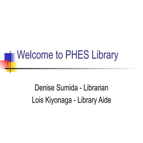 Teacher Library Orientation | PPT