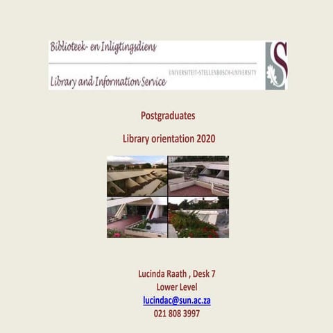 Library Orientation 2020 Pptx Postgraduate Education College