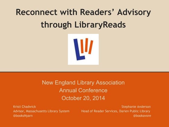 Readers' Advisory Toolkit: Writing Blog Posts and Book Reviews | PPTX