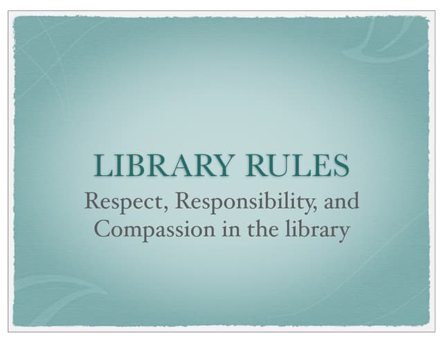 10 Library Rules | PPTX