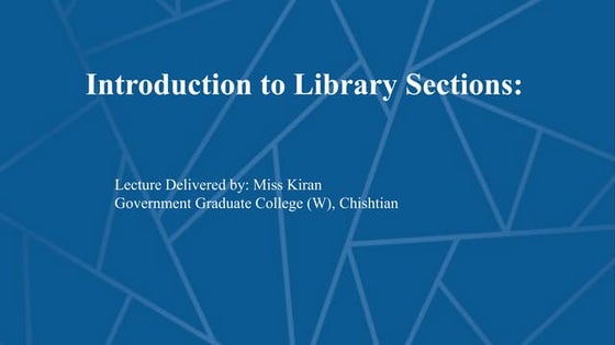 Sections of the library | PPTX | Technology & Computing
