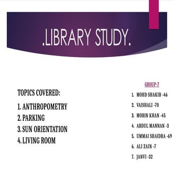 Architecture library study of Antropomrtry sun orientation | PPTX
