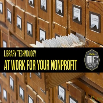 Library technology Resources for Nonprofits | PPT
