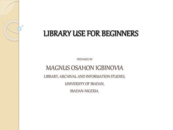 Introduction to library science | PPT