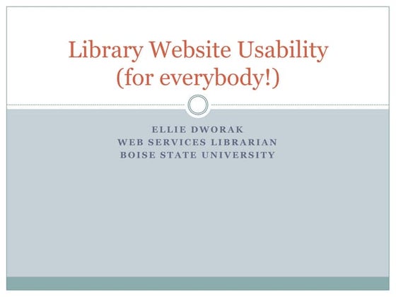 Library website usability evaluation | PPT