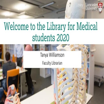 Library welcome medical students 2020 | PDF