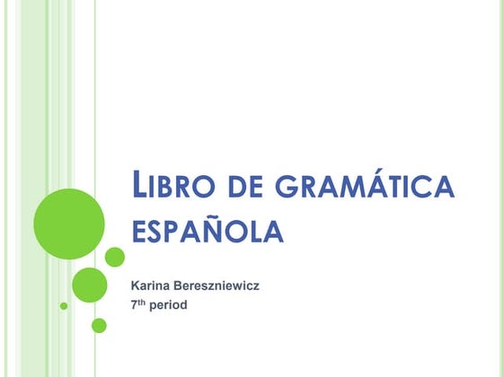 Libro de gramática española | PPTX