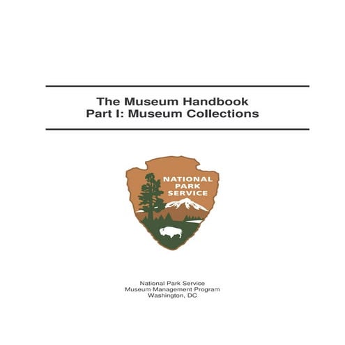 the museum handbook , part1: collection-museum | PDF