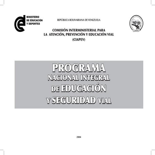 Libro Programa nacional integral de educacíon y seguridad vial Autor ...