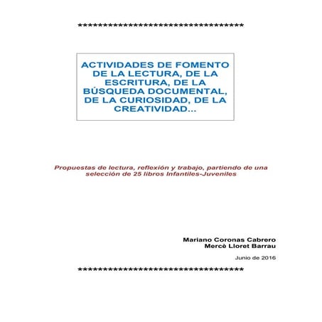Actividades en torno a libros de lectura. (25) | PDF