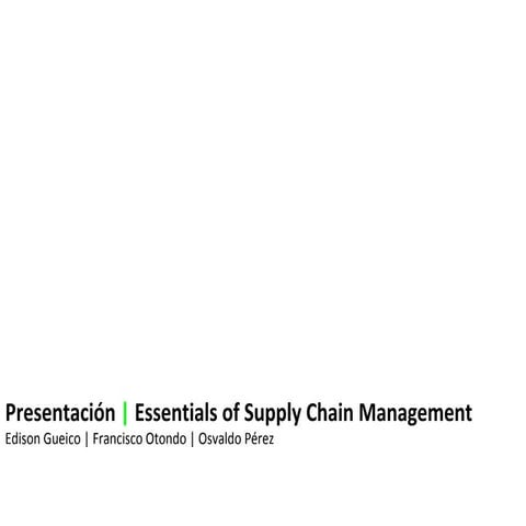 Essentials of Supply Chain Management | PPT