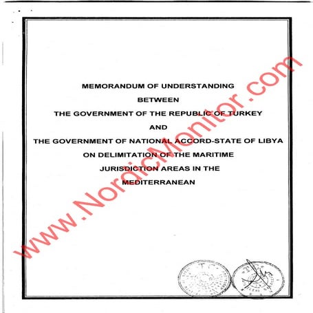 Turkey-Libya MOU | PDF