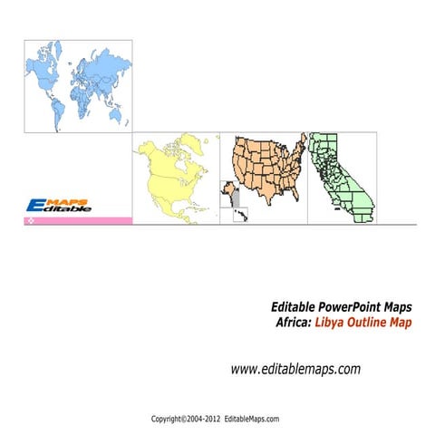 Libya map, Libya outline map, Libya editable map, Libya PowerPoint map ...
