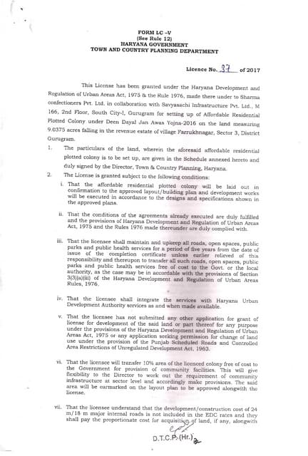 Demarcation layout plan 2.09.17 Amaya Greens | PPT