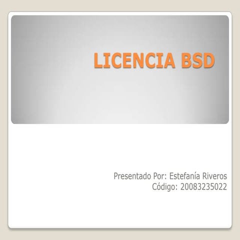 Licencia bsd | PPT