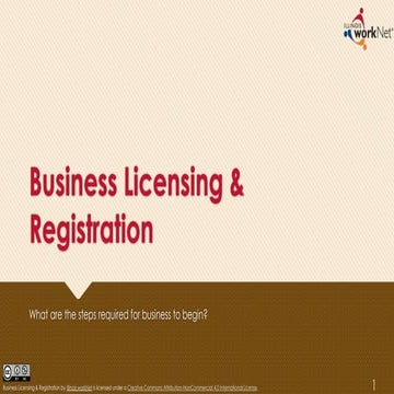 Licensing and Registering Your Business | PPT