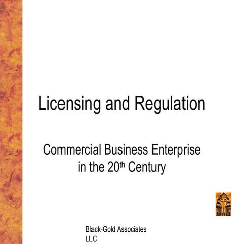 Licensing And Regulation | PPT