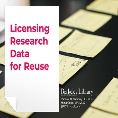 Licensing Research Data for Reuse | PDF