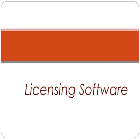 Licensing Software | PPT