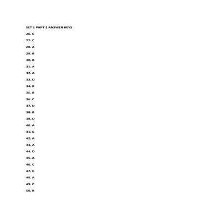 Licensure examination for teachers set 1 part 2 answer keys | PDF