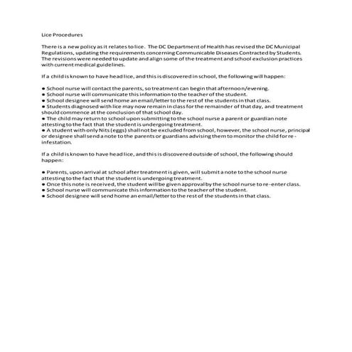 Lice Checklist | DOCX