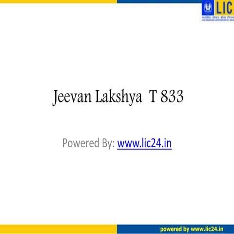 Lic Jeevan Shagun Single Premium Payment Plan Table no 826 Details | PPTX