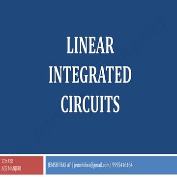 LINEAR INTEGRATED CIRCUITS MODULE 2 PPTX | PDF