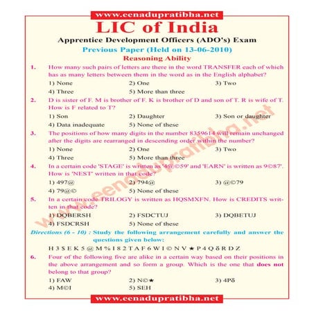 Lic of india apprentice development officers | PDF