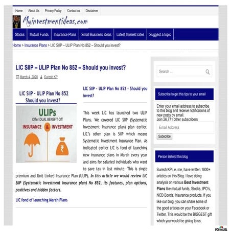 Lic siip ulip insurance plan | PDF