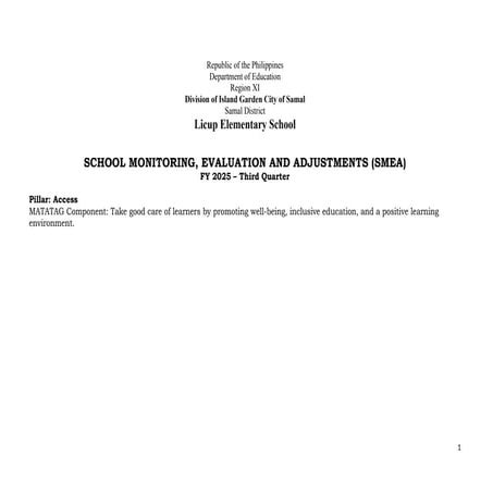 Sample Accomplished SMEA templates | DOCX